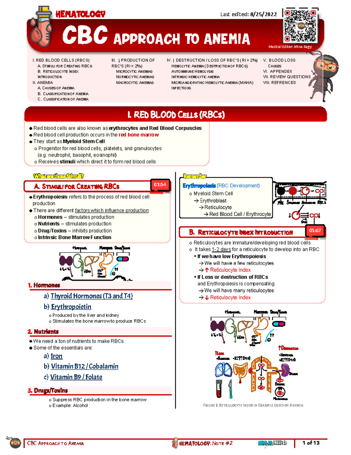 612467443 ninja nerd anemia - CBC Approach to Anemia HEMATOLOGY: Note ...