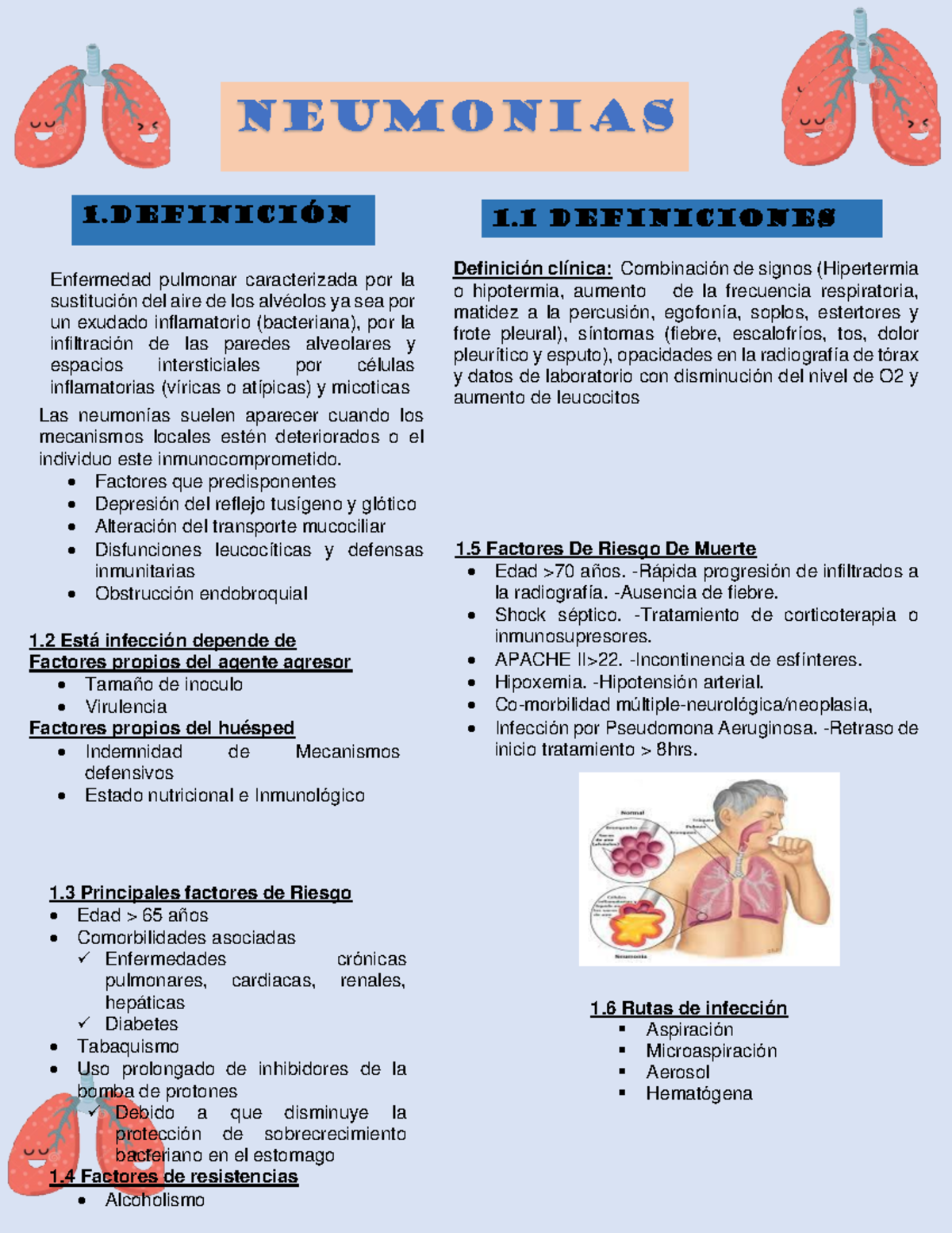 Neumonia - NEUMONIAS 1ón Enfermedad pulmonar caracterizada por la ...