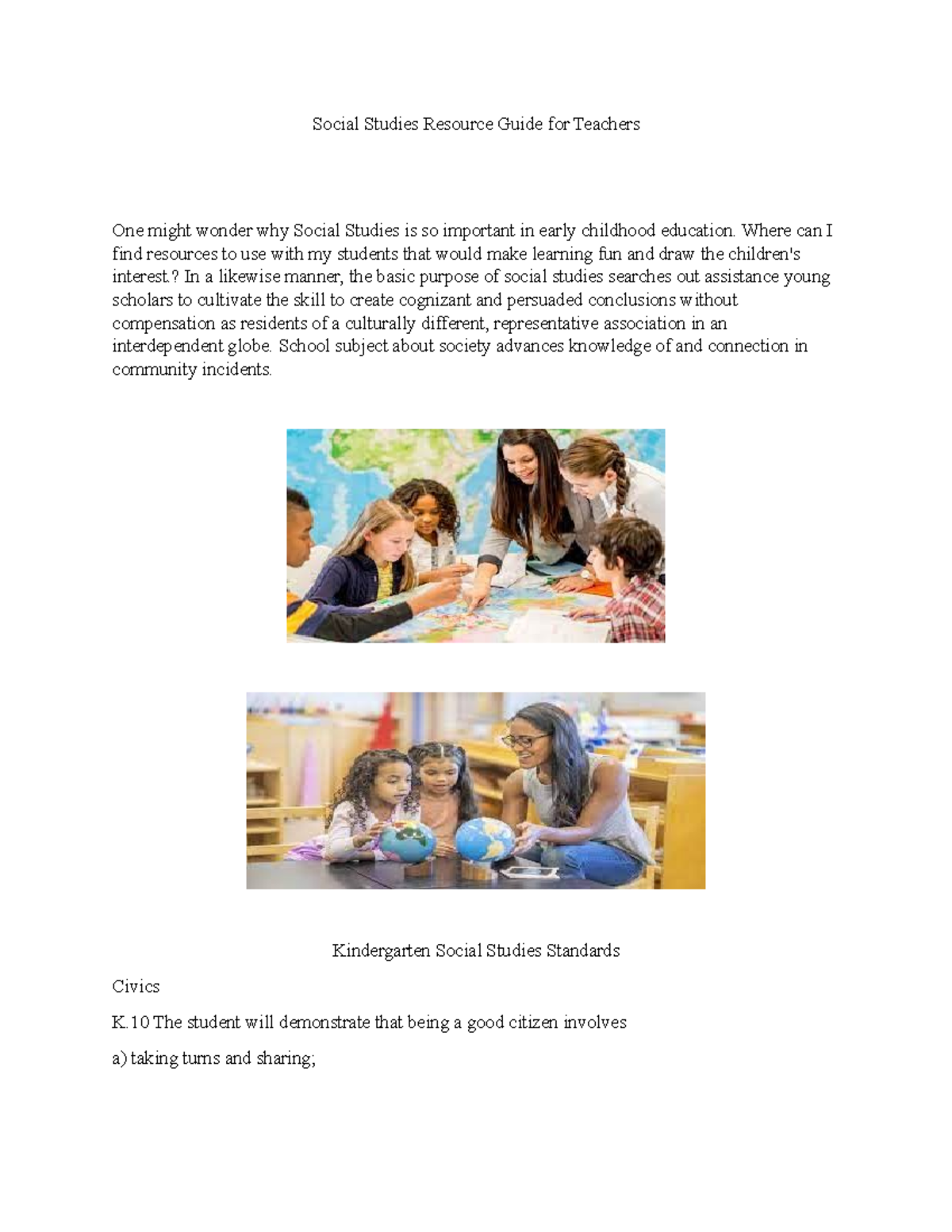 Social Studies Resource Guide for Teachers - Where can I find resources ...