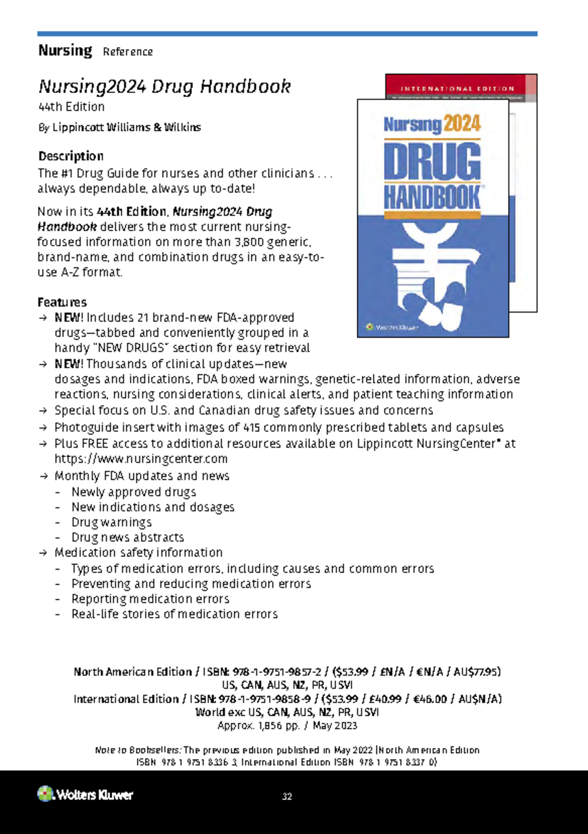 Npa q2 2023 42 - Lecturer - Nursing2024 Drug Handbook 44th Edition By ...