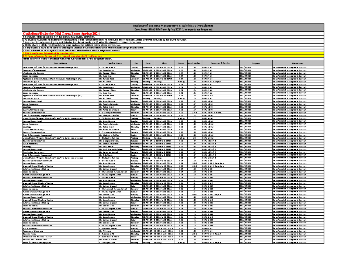 stat lectures part 1 - Course Name Teacher Name Day Date Time Room No ...