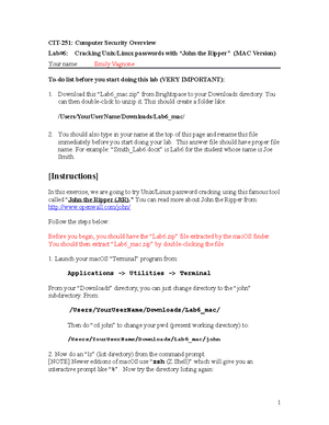 Vagnone Lab8 - lab 8 - CIT-251: Computer Security Overview Lab #8: Host Hardening – Unix/Linux ...