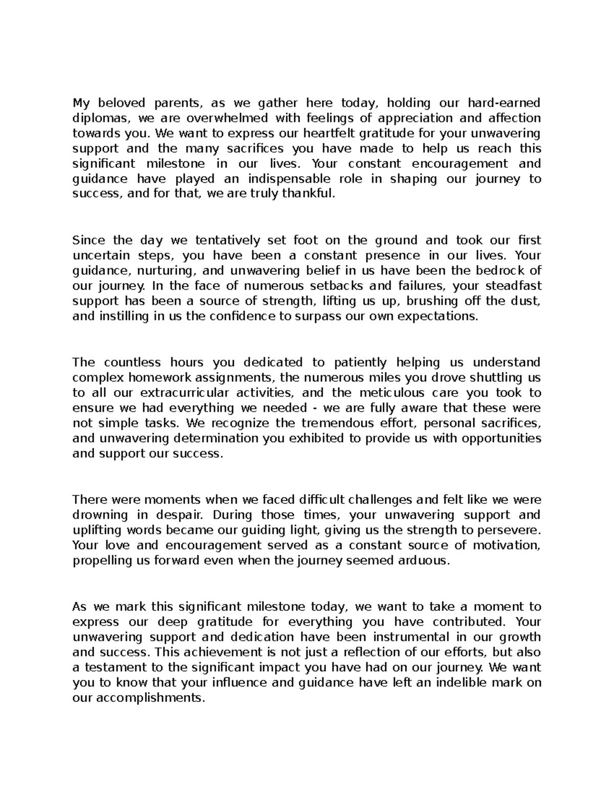 Mikay Tribute TO Parents - My beloved parents, as we gather here today ...