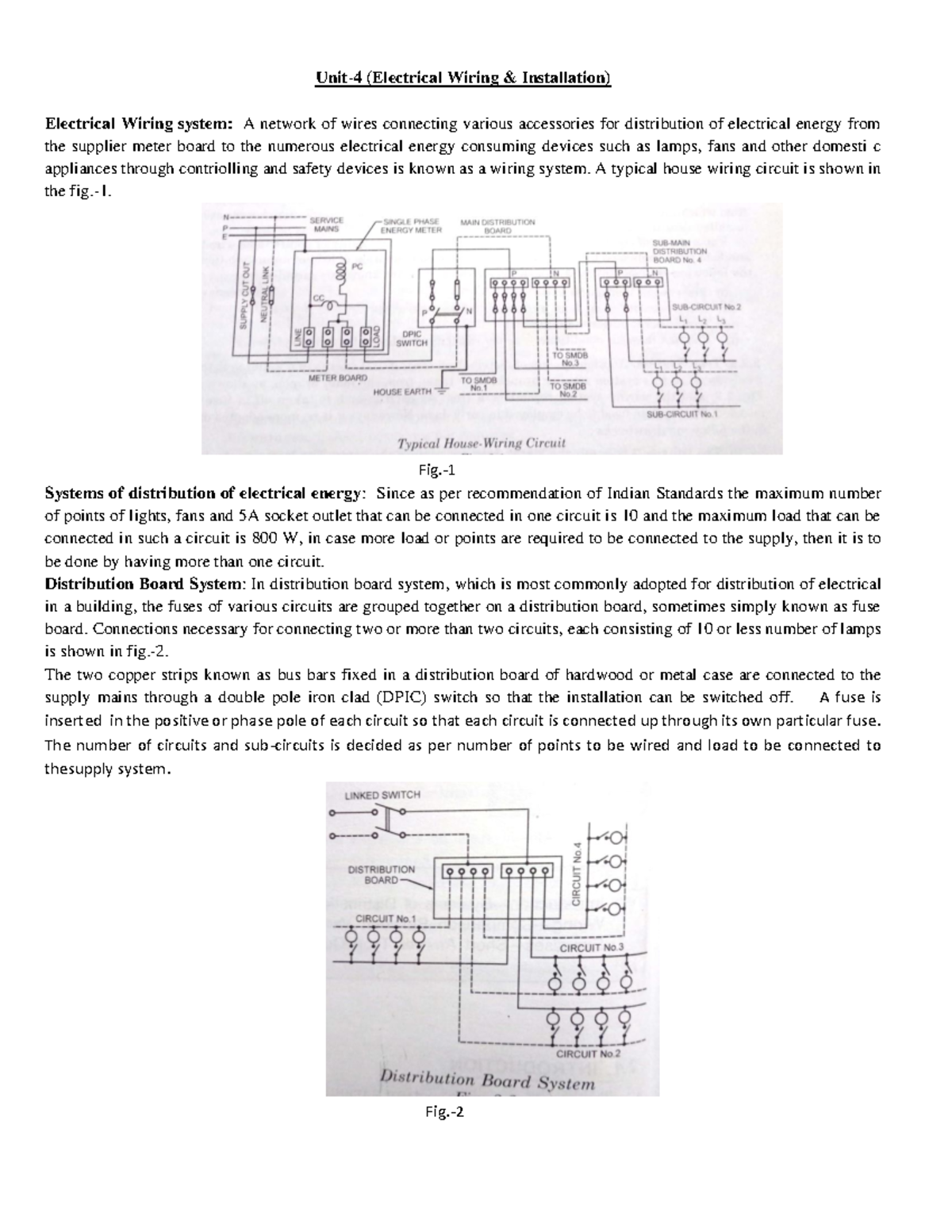 Other methods of wiring syetem - Unit-4 (Electrical Wiring ...