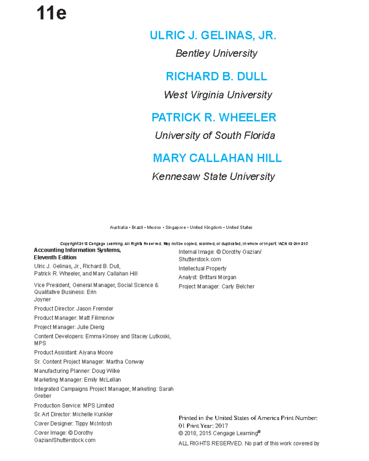 Accounting Information Systems by Ulric J. Gelinas, Richard B. Dull ...