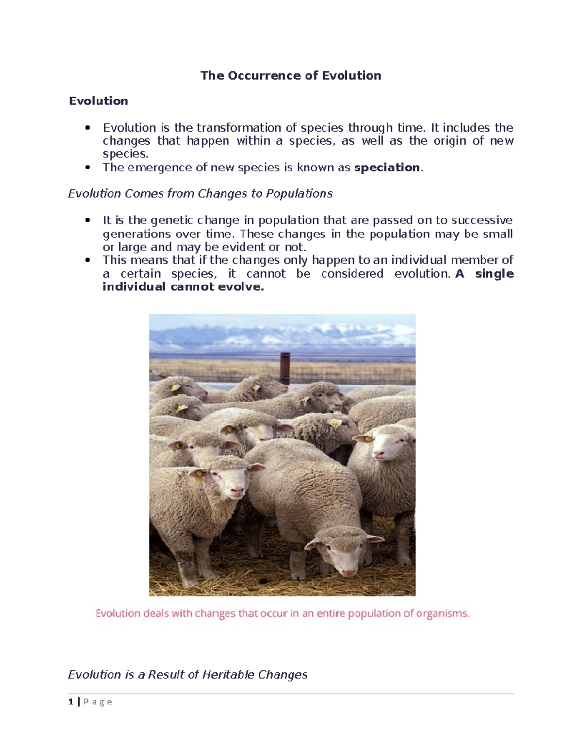 The Occurrence of Evolution - The Occurrence of Evolution Evolution ...