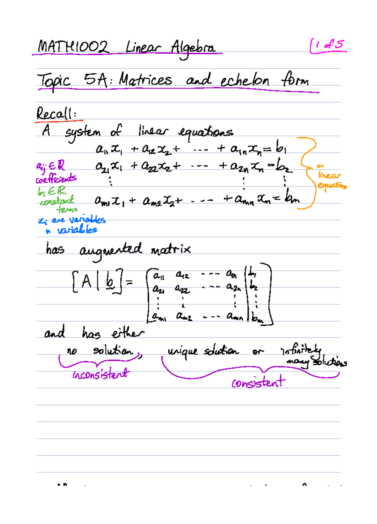 Topic-5-Combined- note - summary - MATH1002 - Studocu