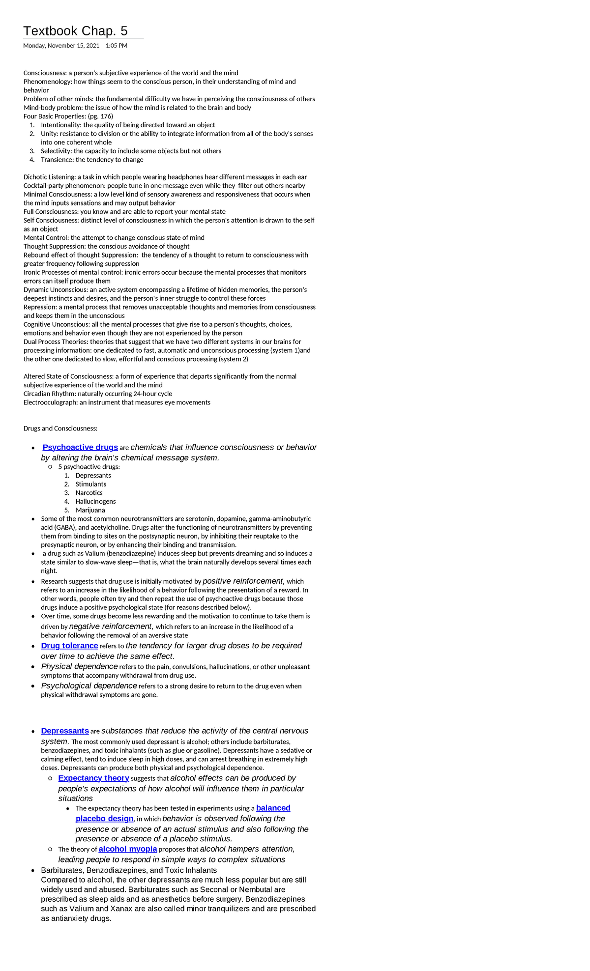 Psych 101textbook 5 - Textbook Chap. 5 Monday, November 15, 2021 1:05 ...