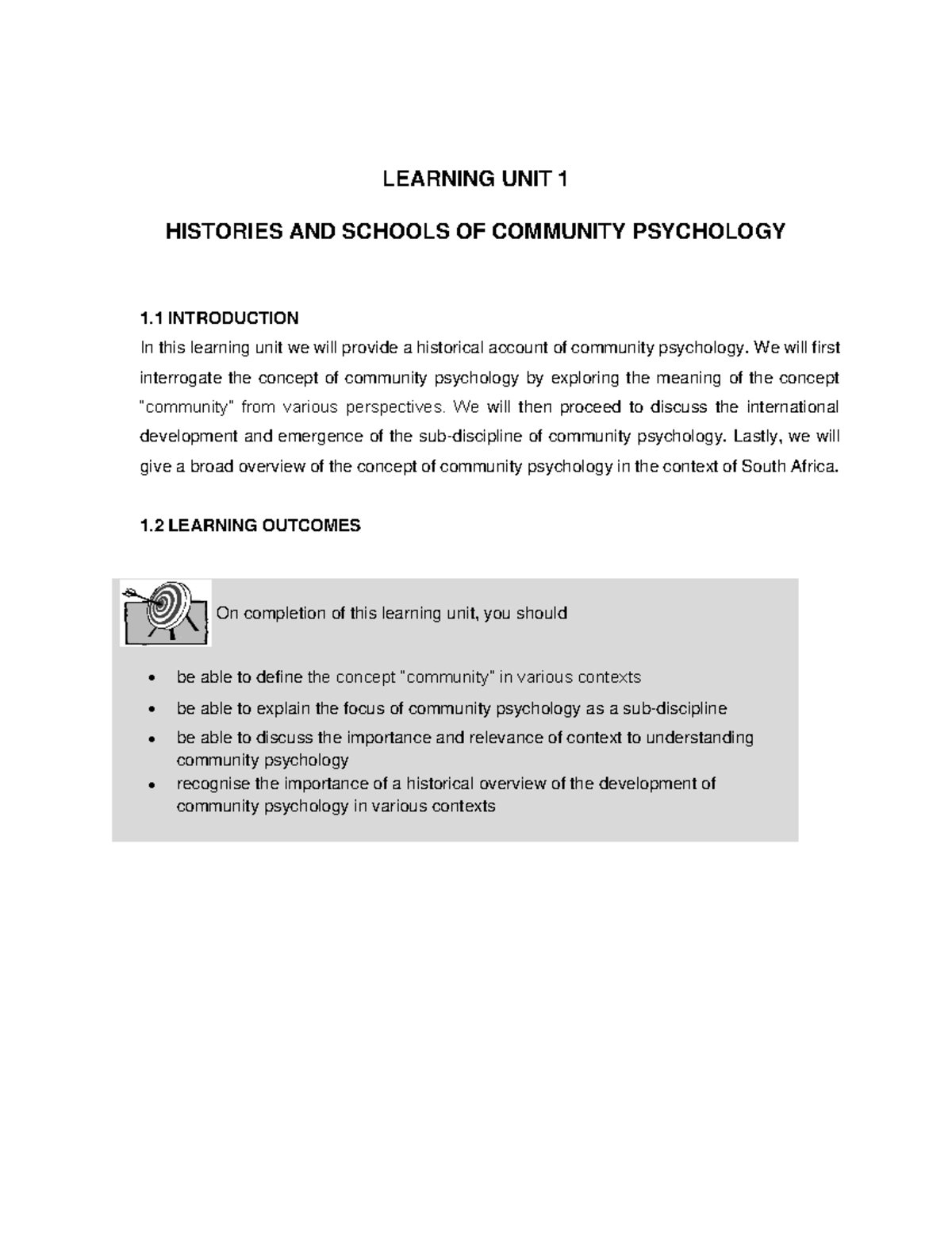 PYC2614 B0 LS05 001 - Assignment notes - LEARNING UNIT 1 HISTORIES AND ...