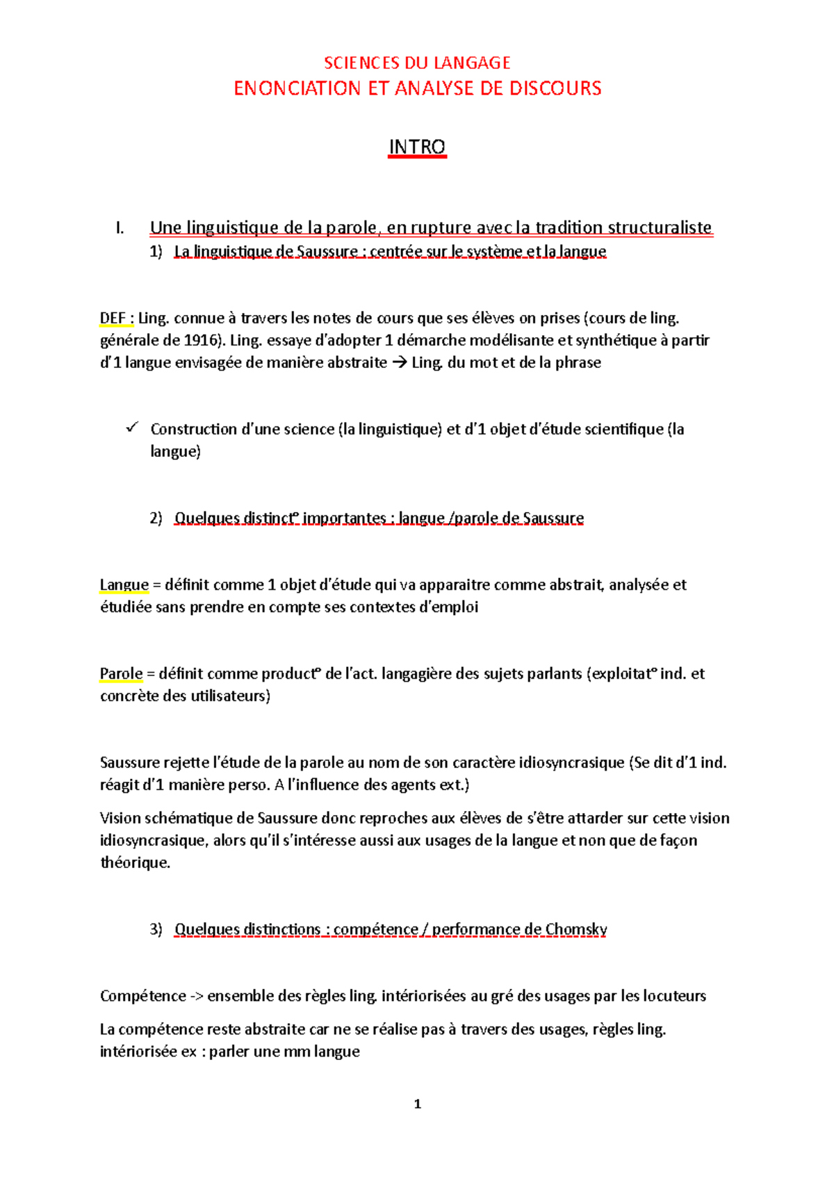 Enonciation et analyse de discours-CM - ENONCIATION ET ANALYSE DE ...