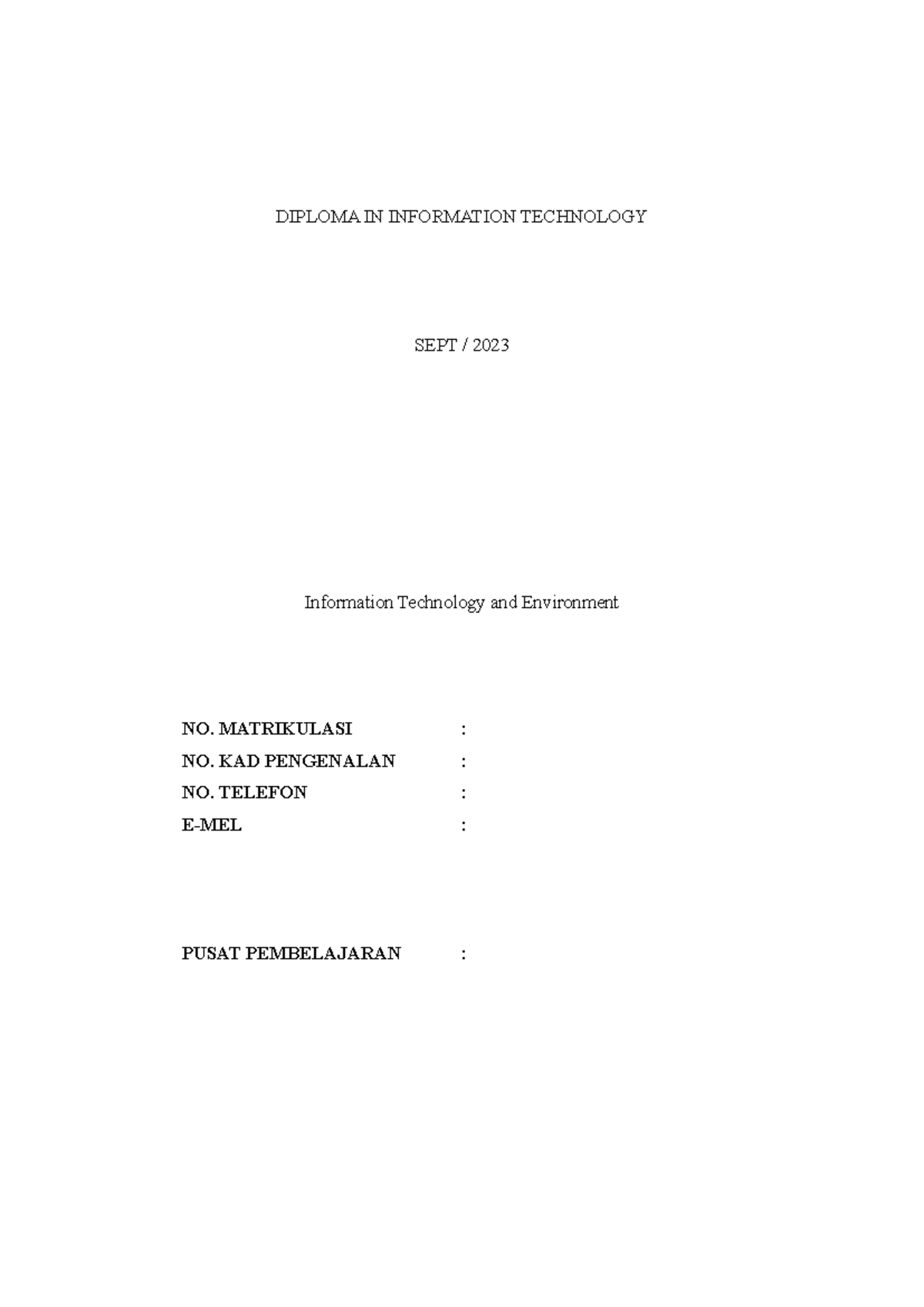 CDCT2203 Assignment - Importance of Social Media. - DIPLOMA IN INFORMATION TECHNOLOGY SEPT ...