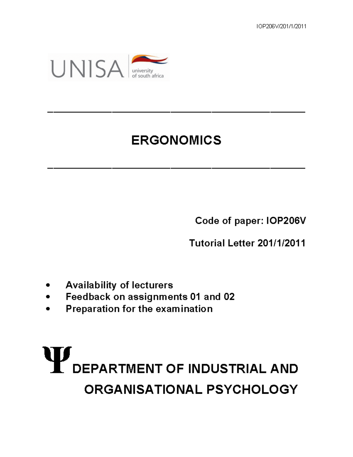201 2011 1 e - tutorial letter 201 ...