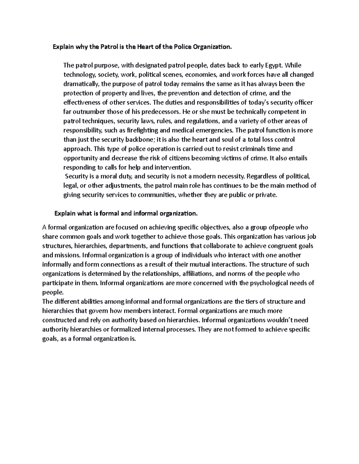 P2 - Lecture English Writing Chap 2.2 - Explain why the Patrol is the ...