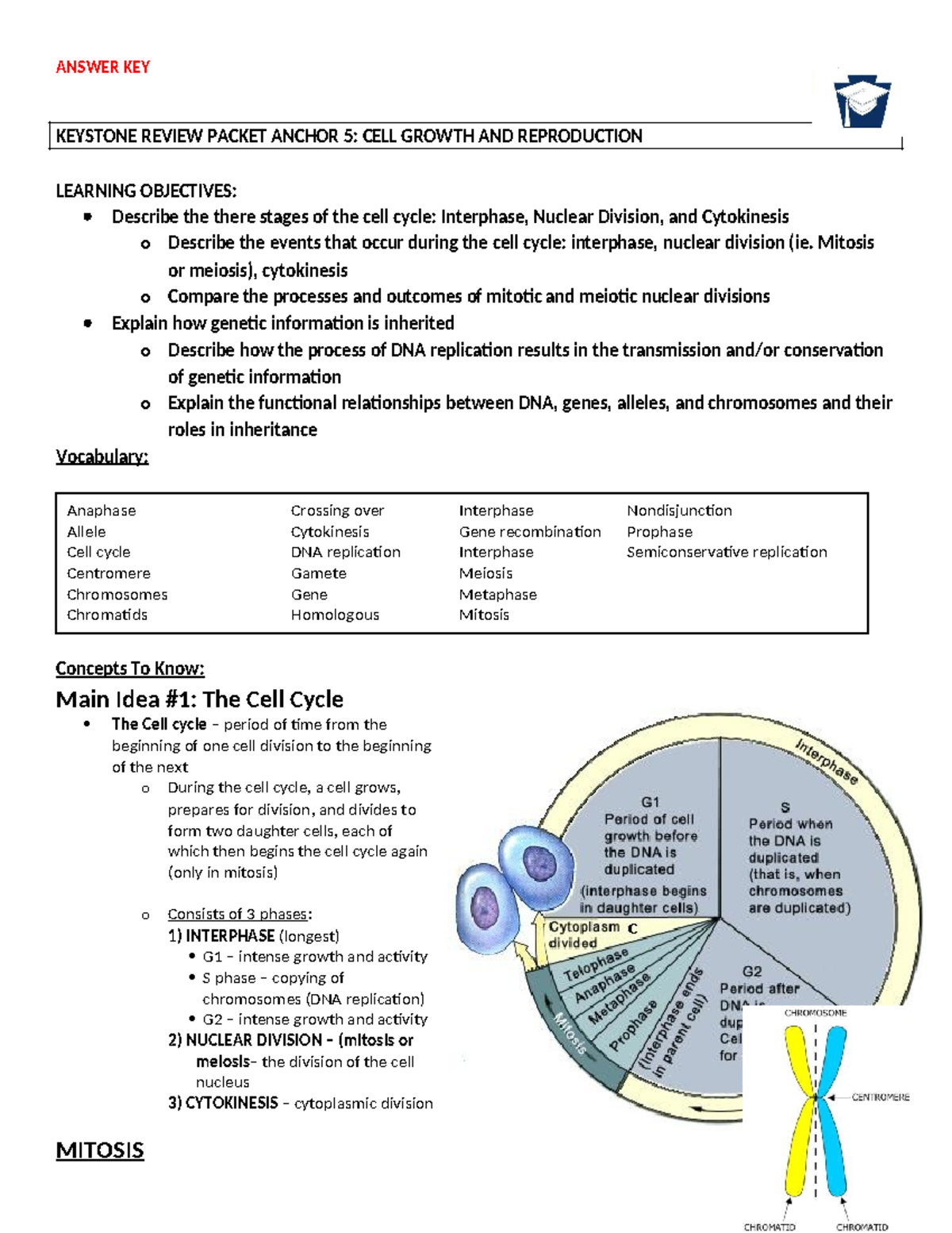 14-15 Keystone Review Packet Anchor 5 answers - ANSWER KEY KEYSTONE ...
