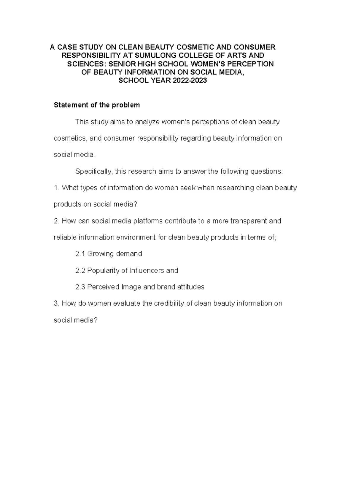 Sample Chapter 2 - 011 - A CASE STUDY ON CLEAN BEAUTY COSMETIC AND ...