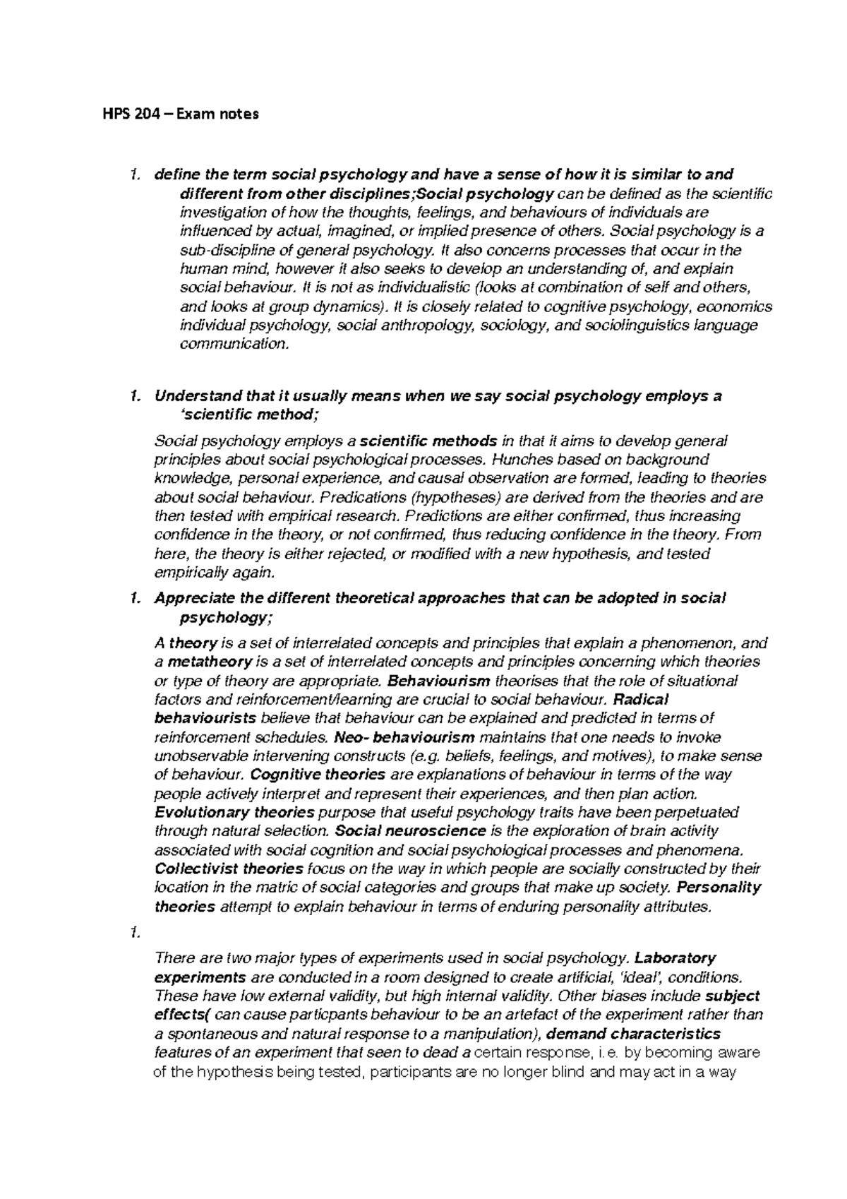 HPS204 - Topics 1-4 learning objectives - Warning: TT: undefined function: 32 Warning: TT ...