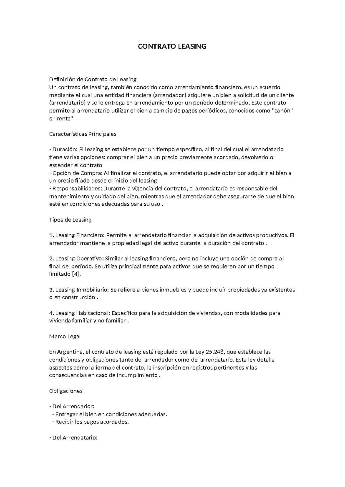 Contrato Leasing - tp de administracion - CONTRATO LEASING Definición ...
