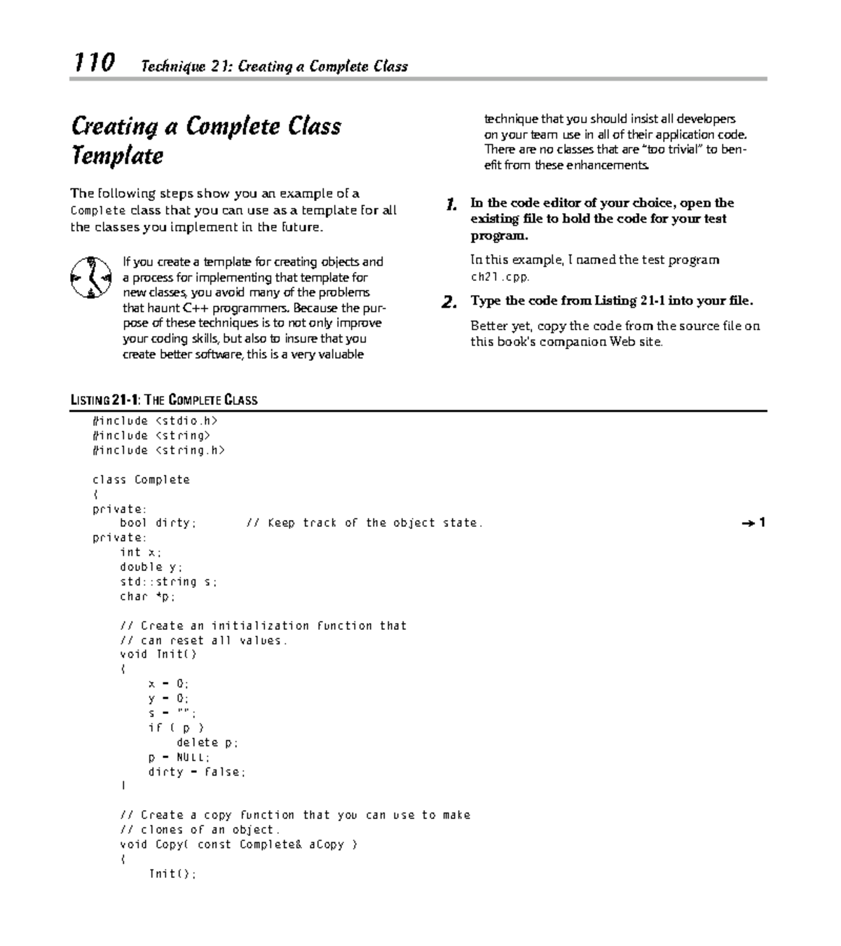 C Timesaving Techniques 21 110 Technique 21 Creating A Complete Class Technique