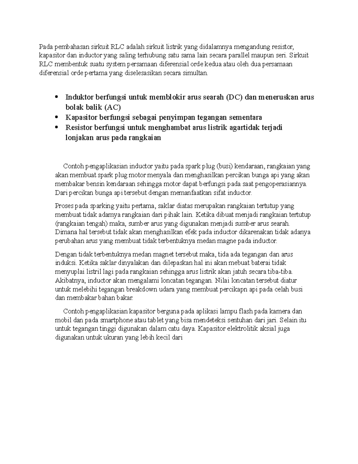 Resume Tugas TTL 2 - Pada pembahasan sirkuit RLC adalah sirkuit listrik ...