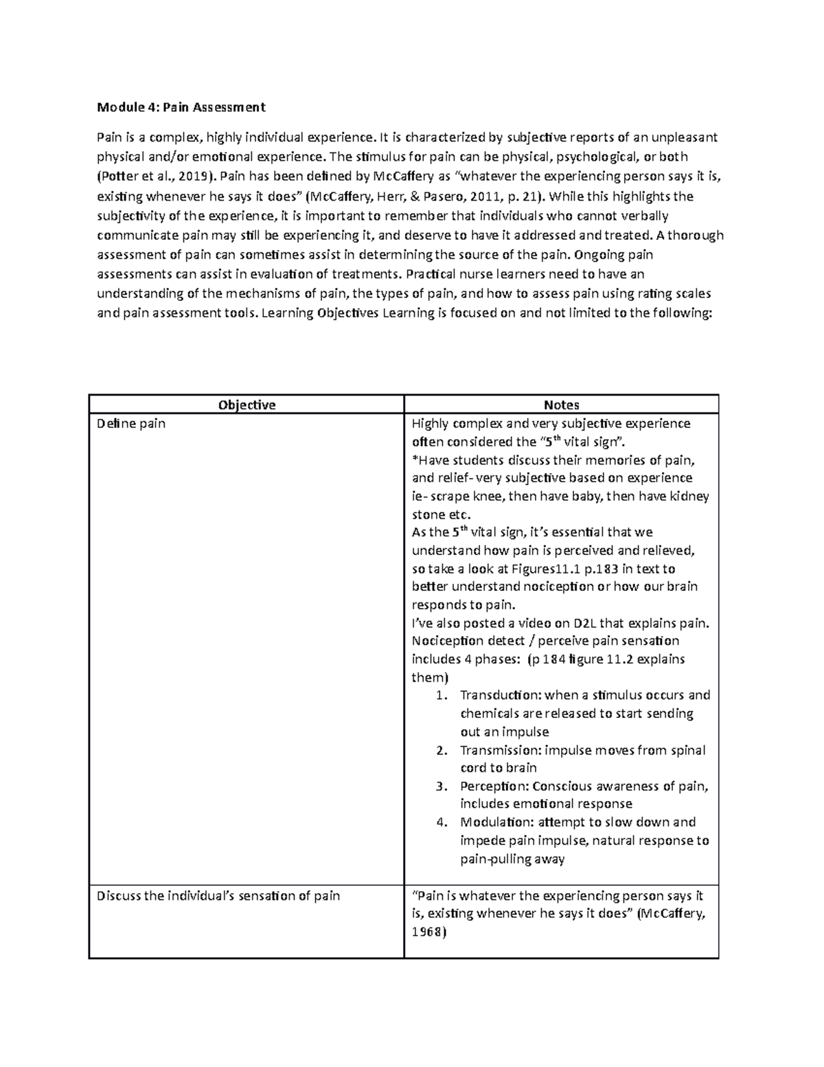 Pain Assessment: Types Tools and Techniques - Studocu