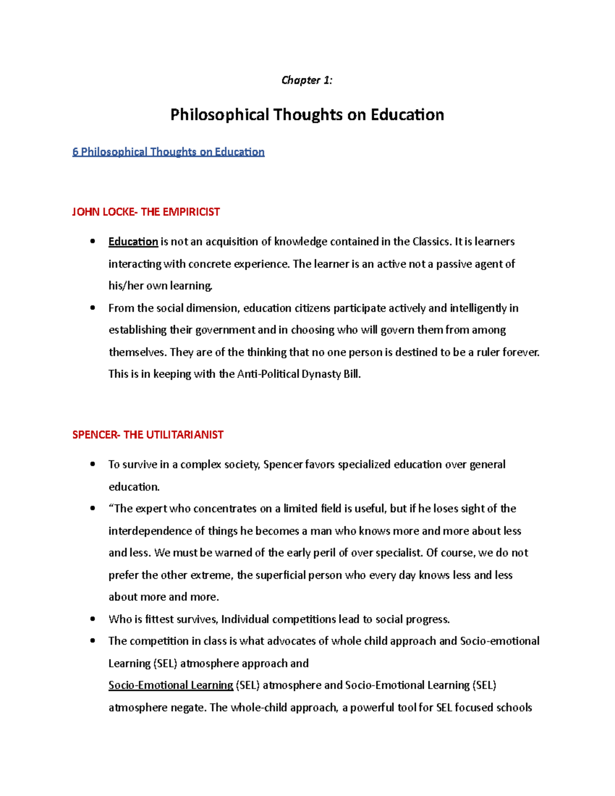 Philosophical-Thought-on-Education ( Chapter 1) - Chapter 1 ...