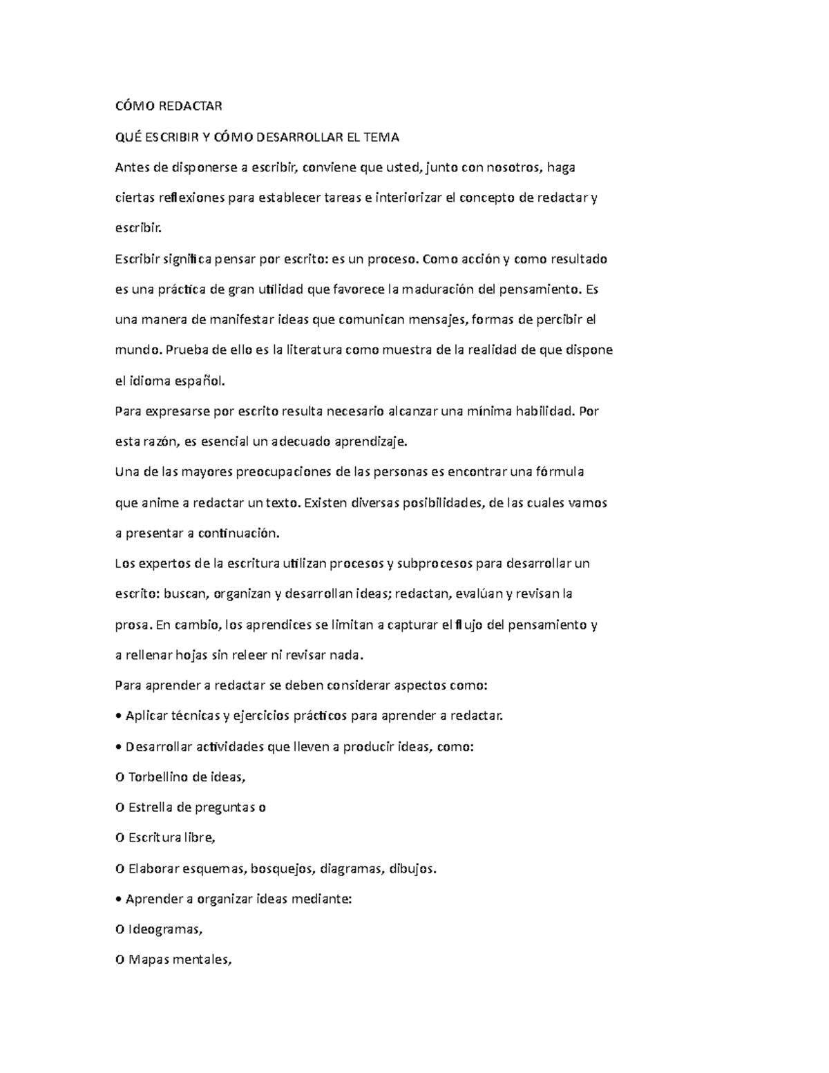 CÓMO Redactar - CÓMO REDACTAR QUÉ ESCRIBIR Y CÓMO DESARROLLAR EL TEMA ...