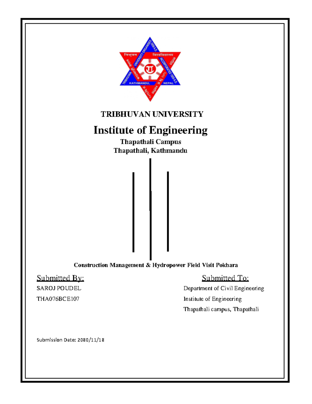 CM field visit Report - TRIBHUVAN UNIVERSITY Institute of Engineering ...