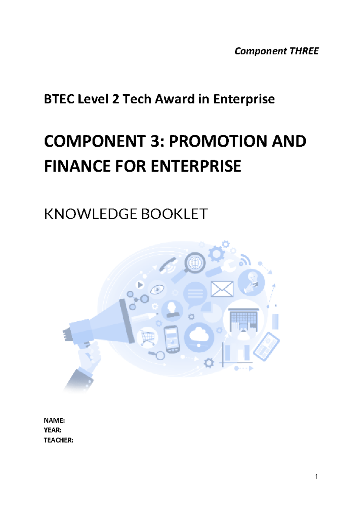 Component-3- Booklet- Component THREE BTEC Level 2 Tech Award in ...