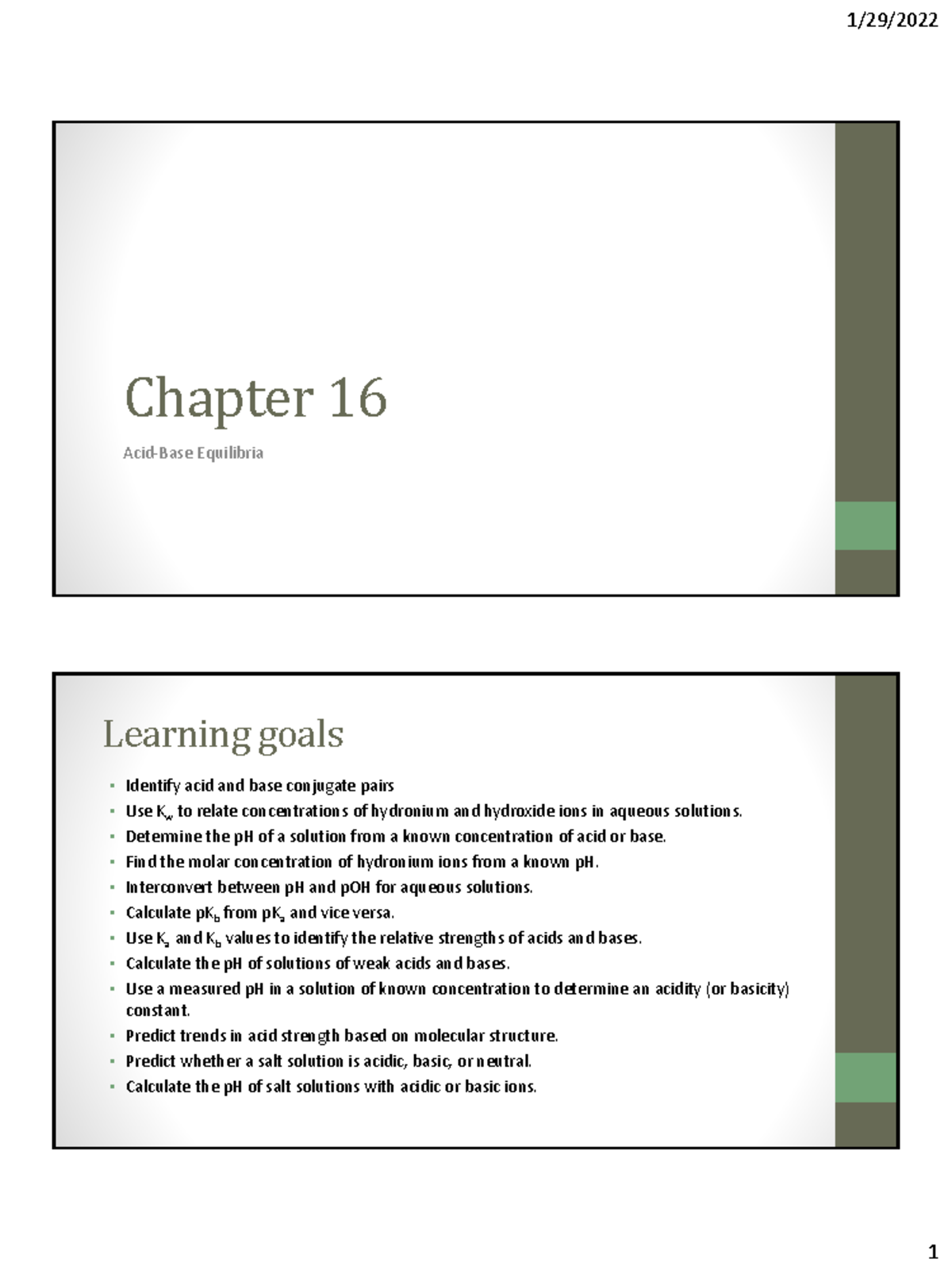 Ch 16 outline with guide and study questions - Chapter 16 Acid-Base ...