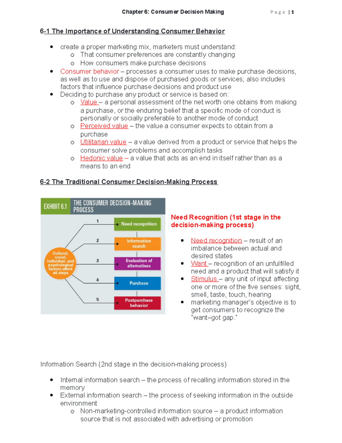 Chapter 6 Notes - 6-1 The Importance of Understanding Consumer Behavior ...