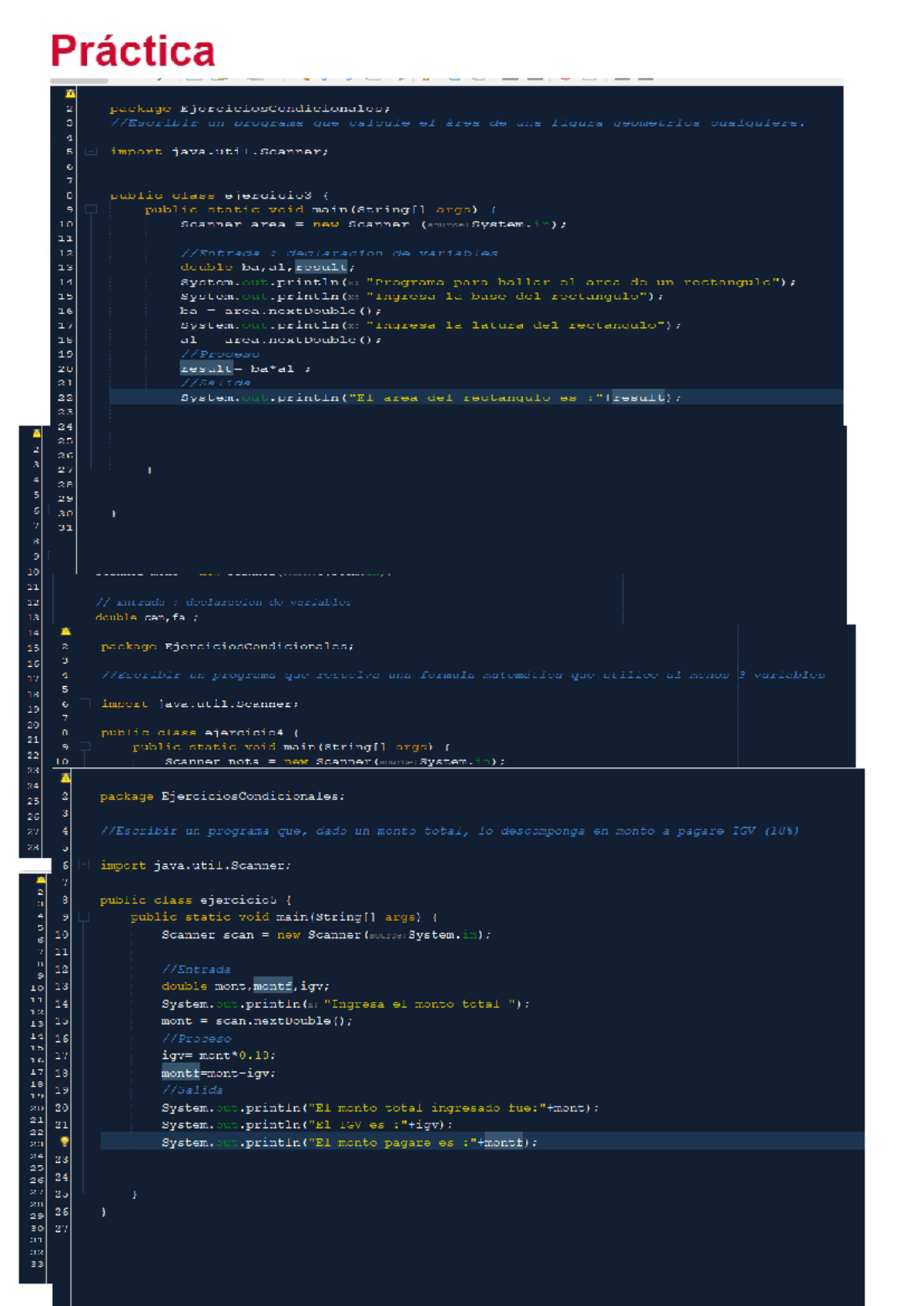 Ejercicios condicionales - Taller de programacion - Studocu