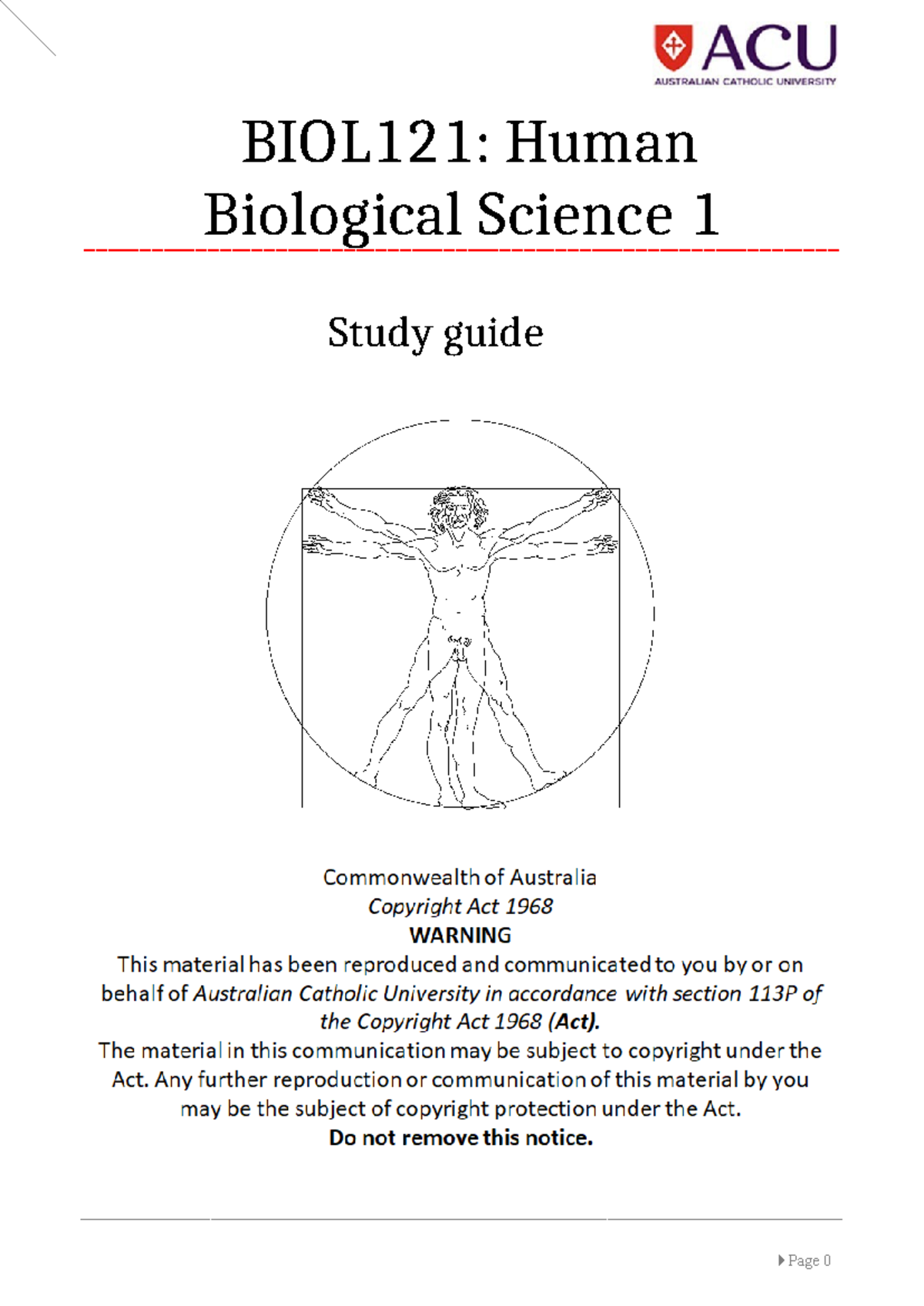 BIOL121 - lic - BIOL121: Human Biological Science 1 Study guide Table ...