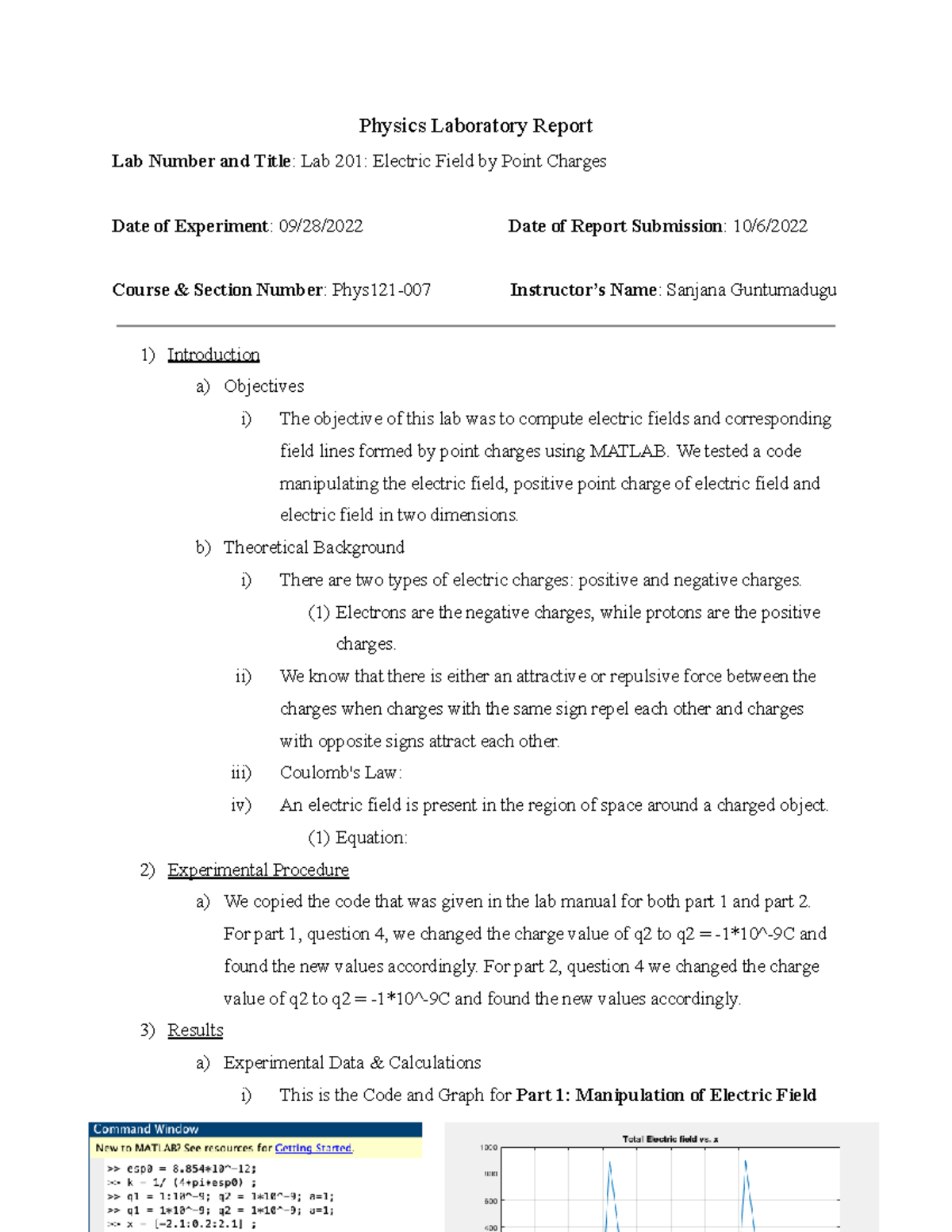 Lab 201 Report-2 - lab report - Physics Laboratory Report Lab Number and Title: Lab 201 ...