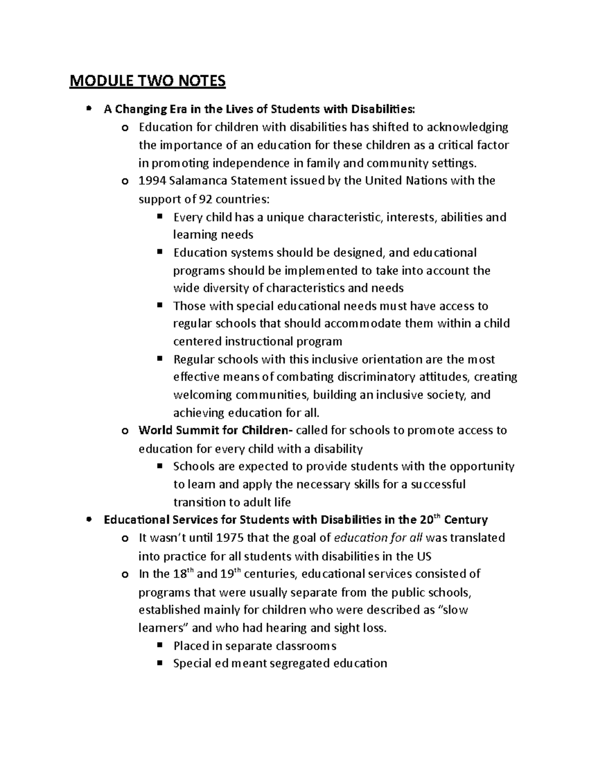 PSY230 Module Notes - MODULE TWO NOTES A Changing Era in the Lives of ...