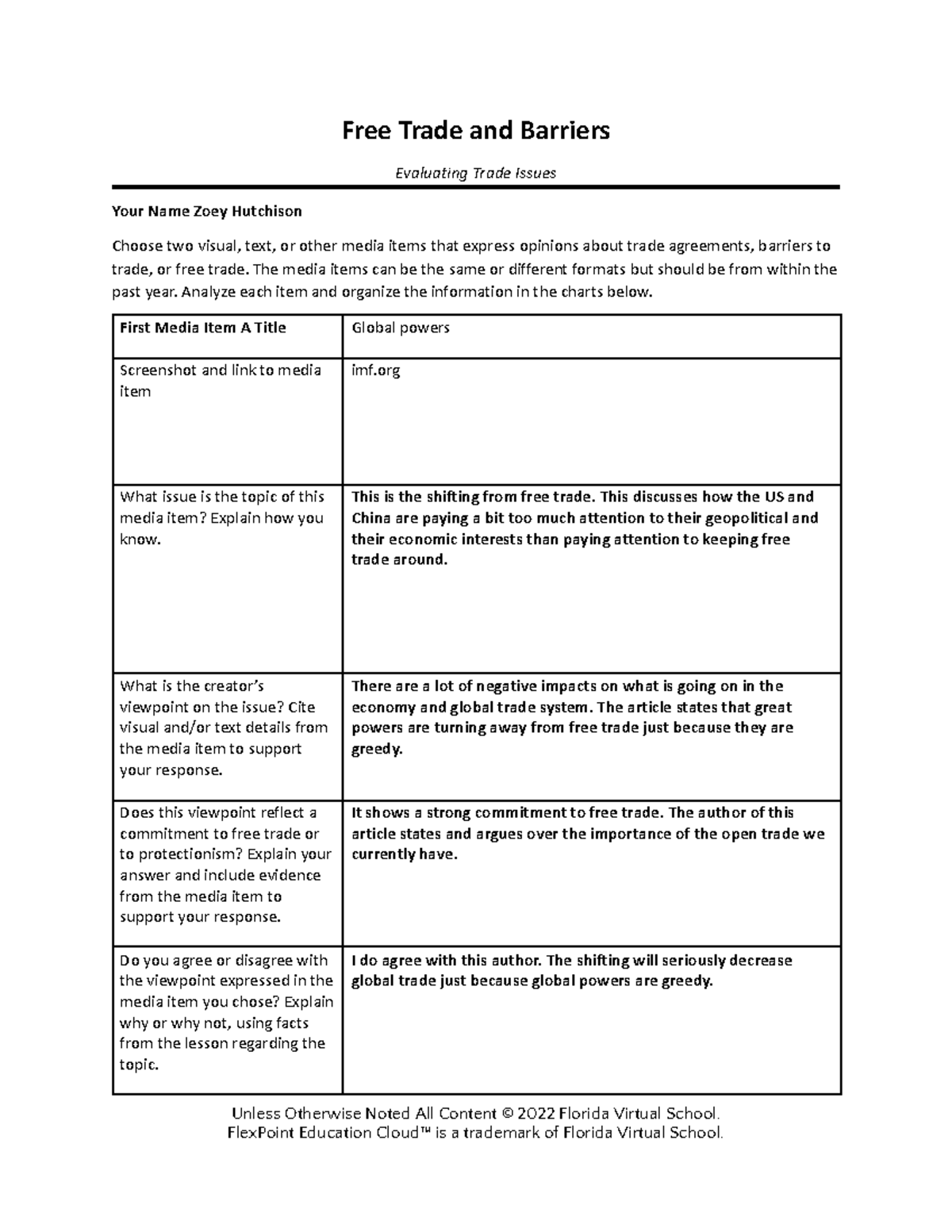 Copy of free trade and barriers - Free Trade and Barriers Evaluating ...