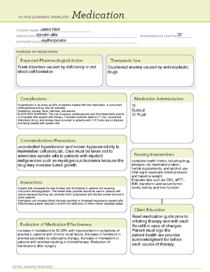 Digoxin - Med Card - ACTIVE LEARNING TEMPLATES Medication STUDENT NAME ...