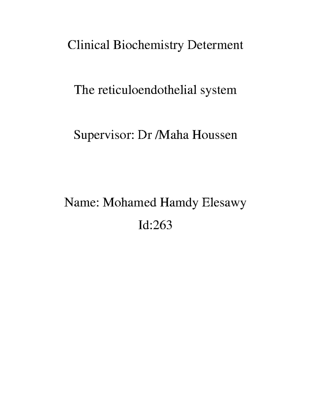 2 - clinical biochemistry - Clinical Biochemistry Determent The ...
