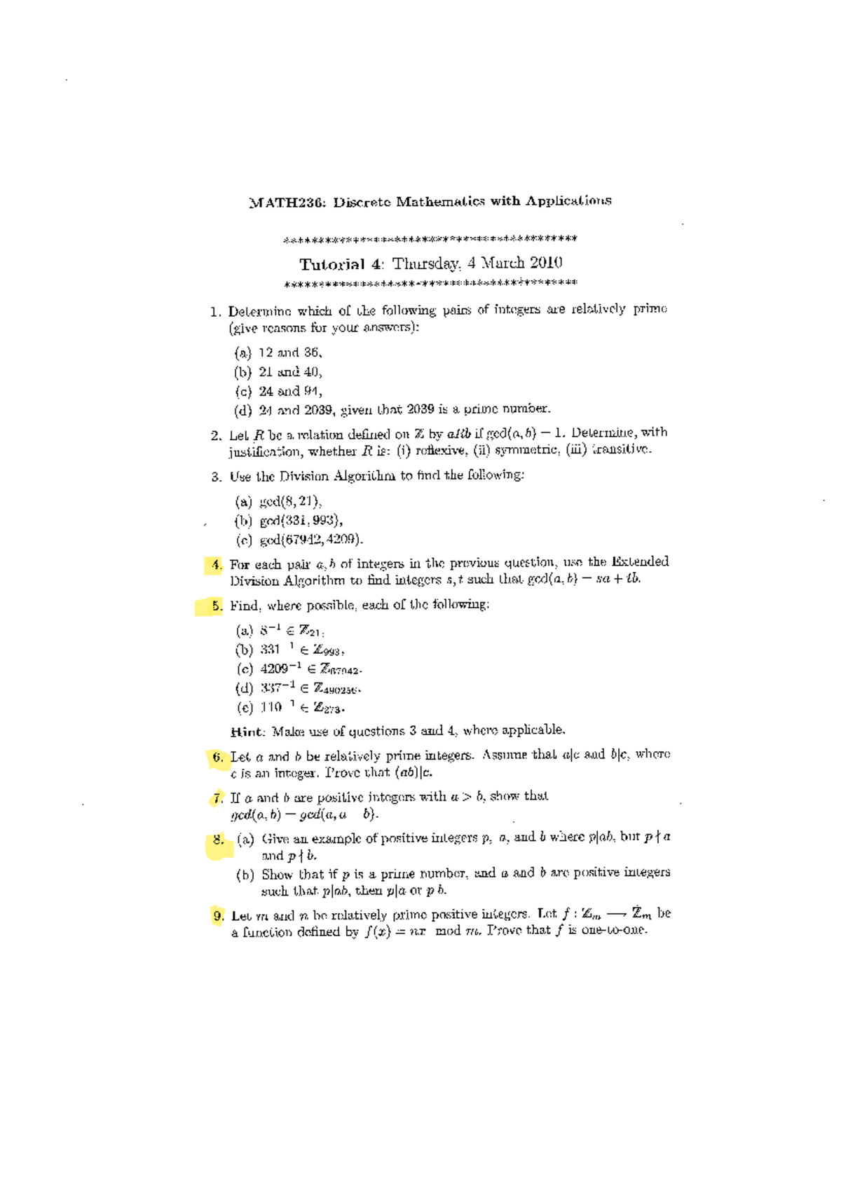 Tutorial 4s - MATH236 - Studocu