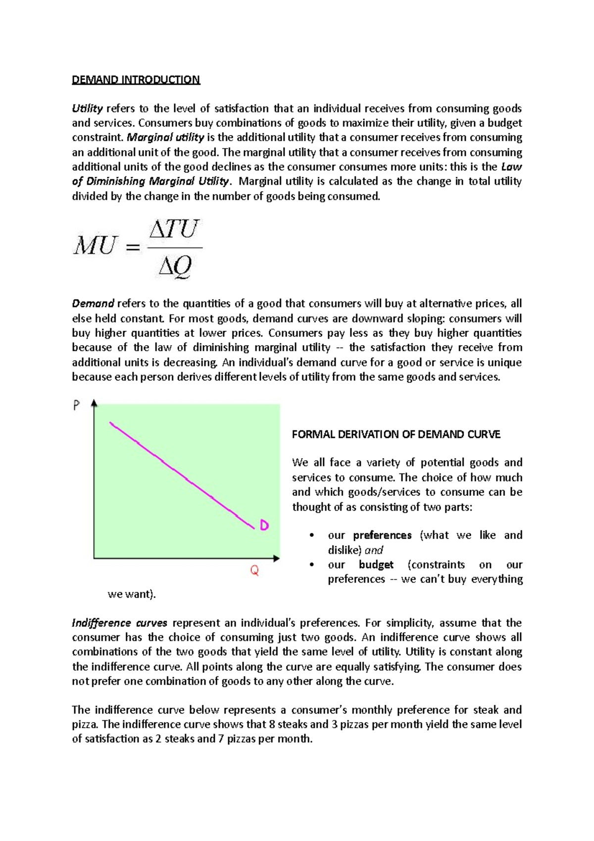 Demand Functiond analysis - DEMAND INTRODUCTION Utility refers to the ...