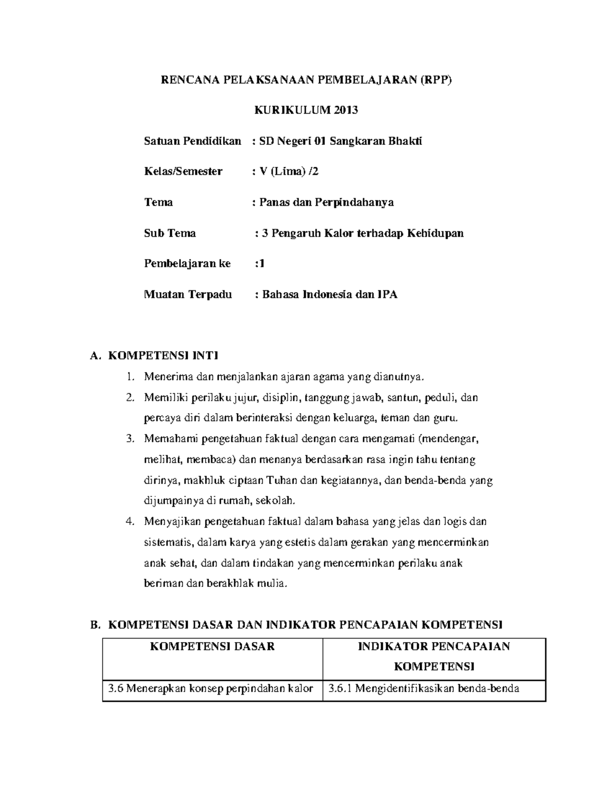 Rpp sekolah menengah - RENCANA PELAKSANAAN PEMBELAJARAN (RPP) KURIKULUM ...