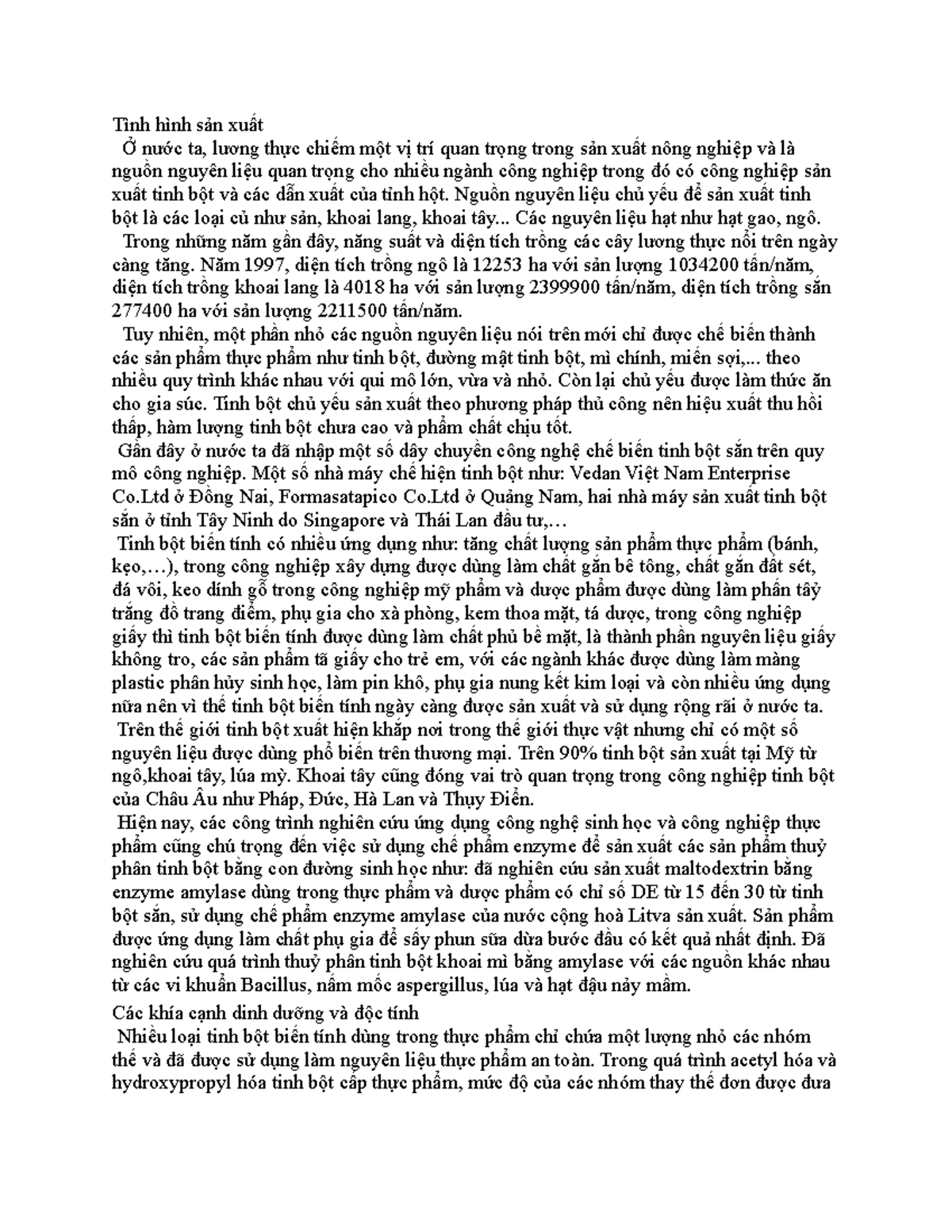 Tinh bột biến tính - ttty - Procestechnologie 3 - Tình hình sản xuất Ở ...