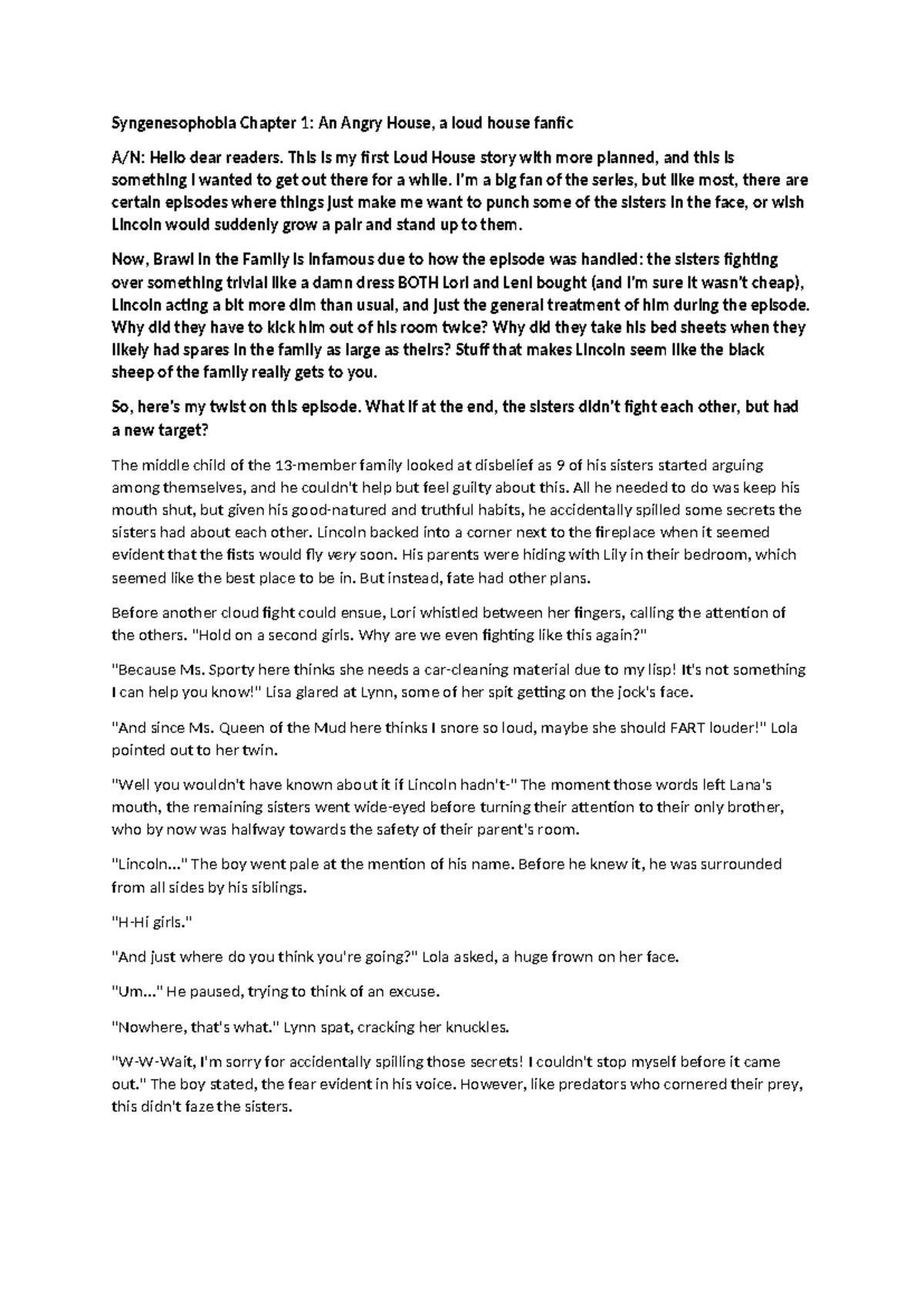 Syngenesophobia Chapter 1-15 (56990) - Syngenesophobia Chapter 1: An ...