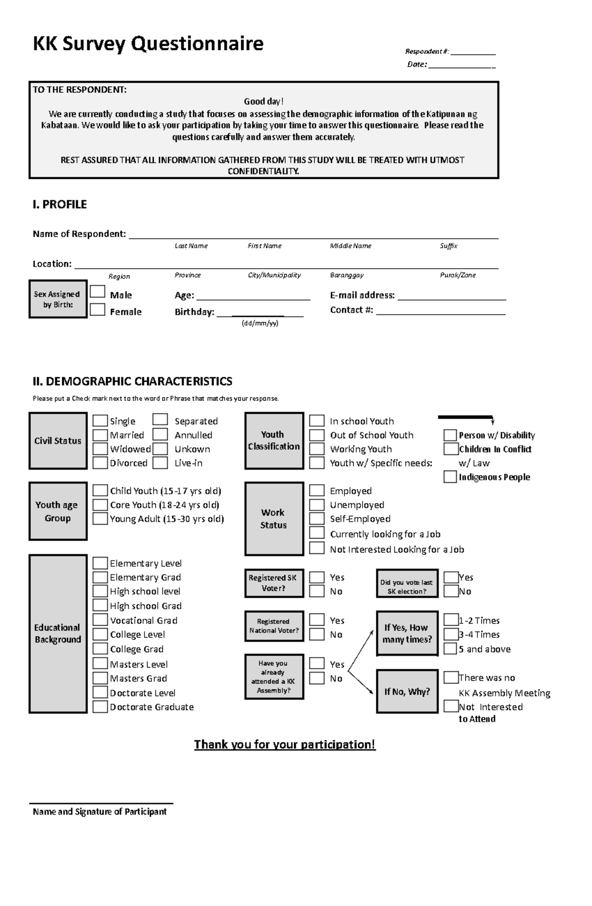 KK-Survey-Questionnaire - KK Survey Questionnaire Respondent ...