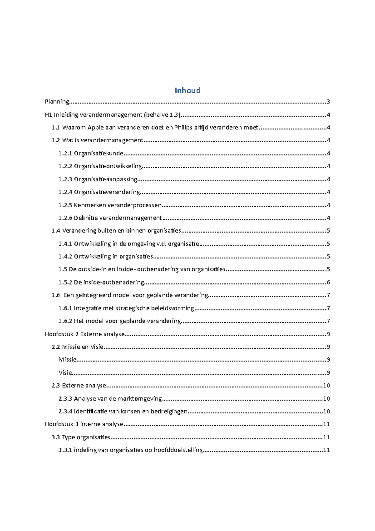 Samenvatting boek verandermanagement - Inhoud - Studeersnel