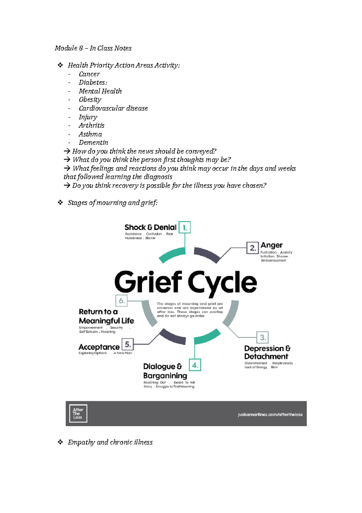 Module 8 – In Class Notes - Module 8 – In Class Notes Health Priority ...