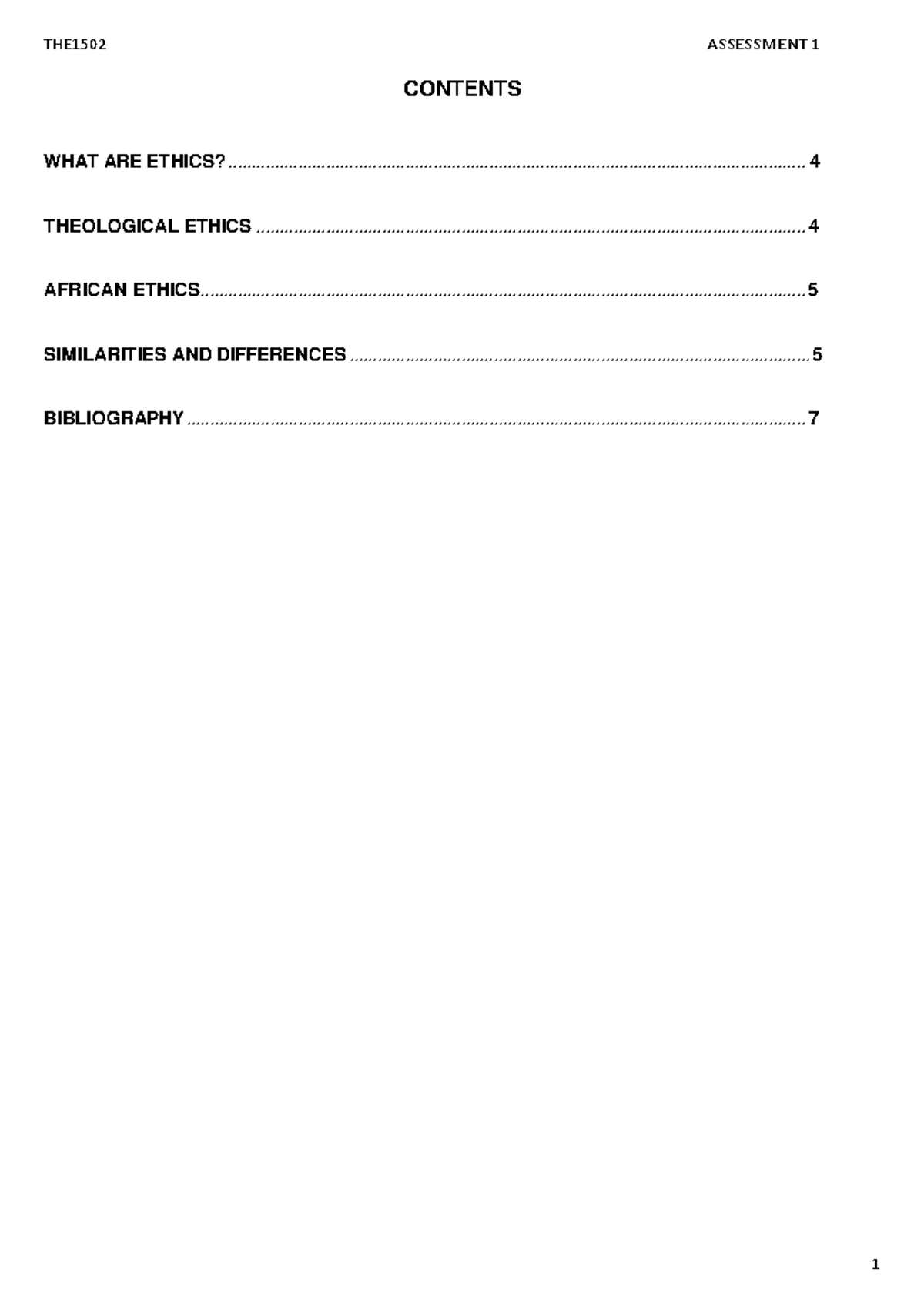 THE1502 Assessment 1 - Introduction to Ethics is a Unisa module based ...