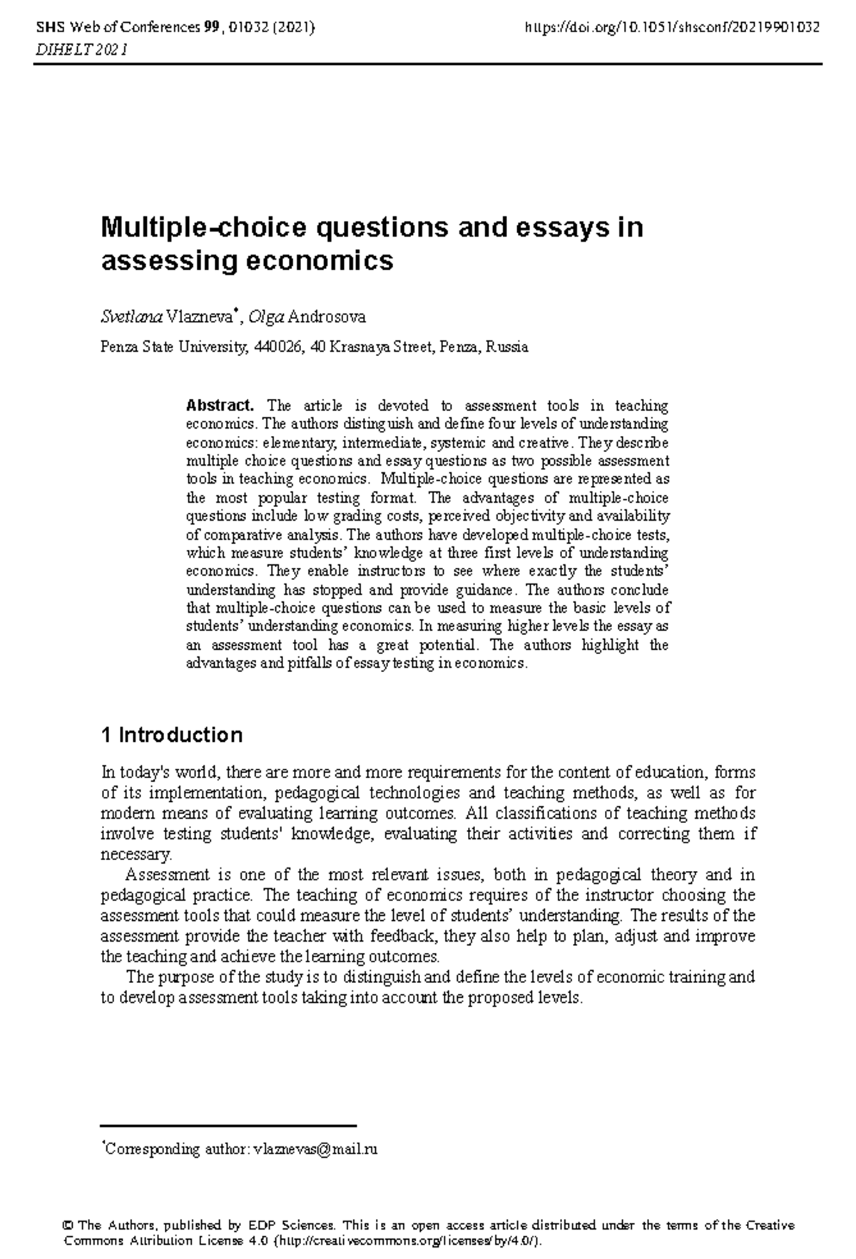 Multiple-choice questions and essays in assessing - Multiple-choice ...