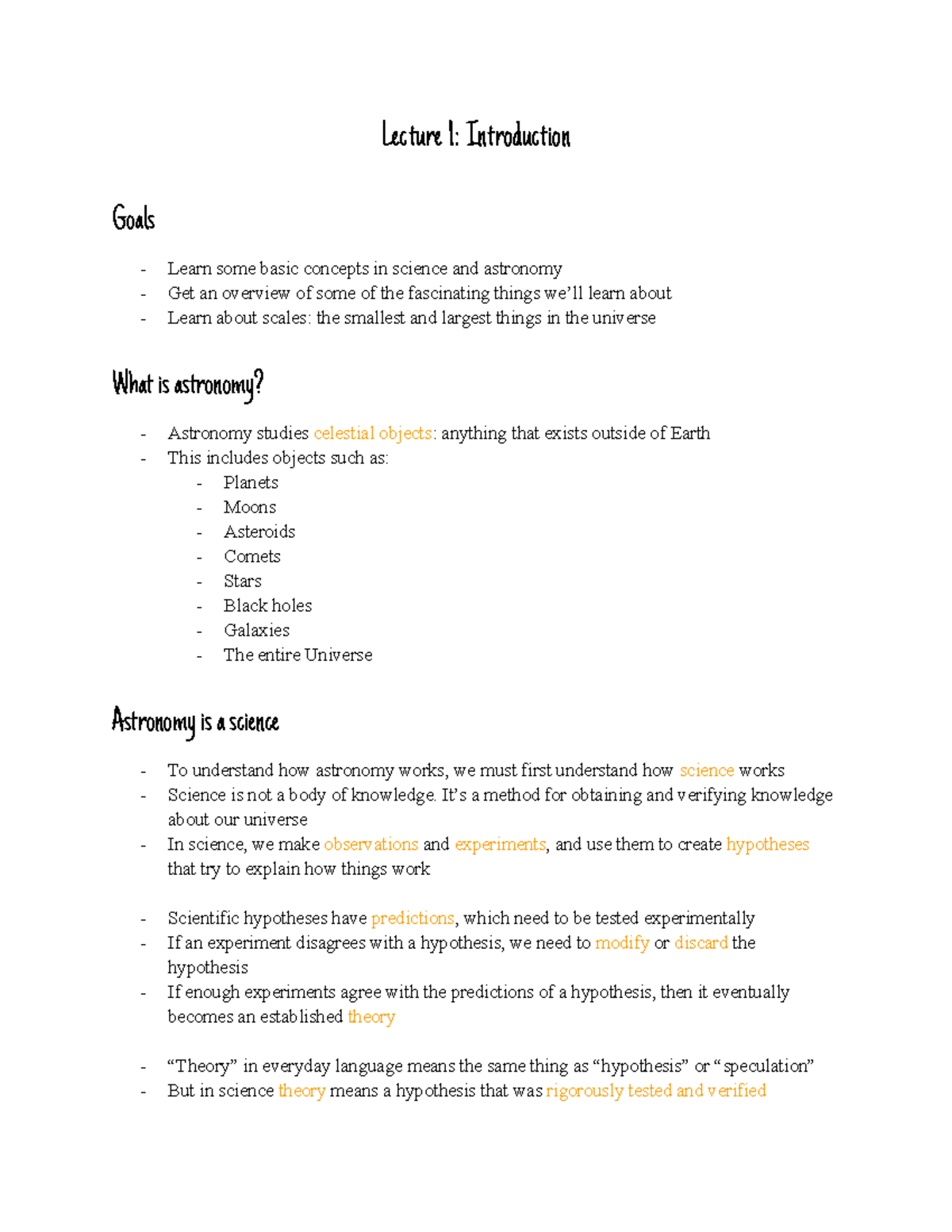 Copie a fișierului ASTR Lecs 1-10 - Lecture 1: Introduction Goals Learn ...