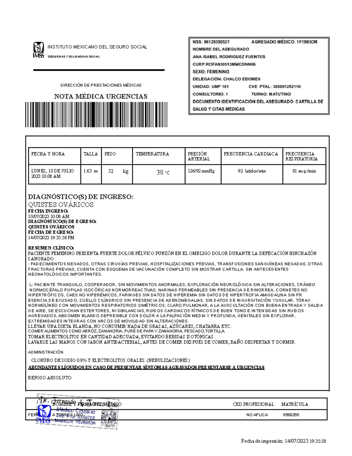 660294772 Nota Medica Urgencias Imss docx 7 - INSTITUTO MEXICANO DEL ...