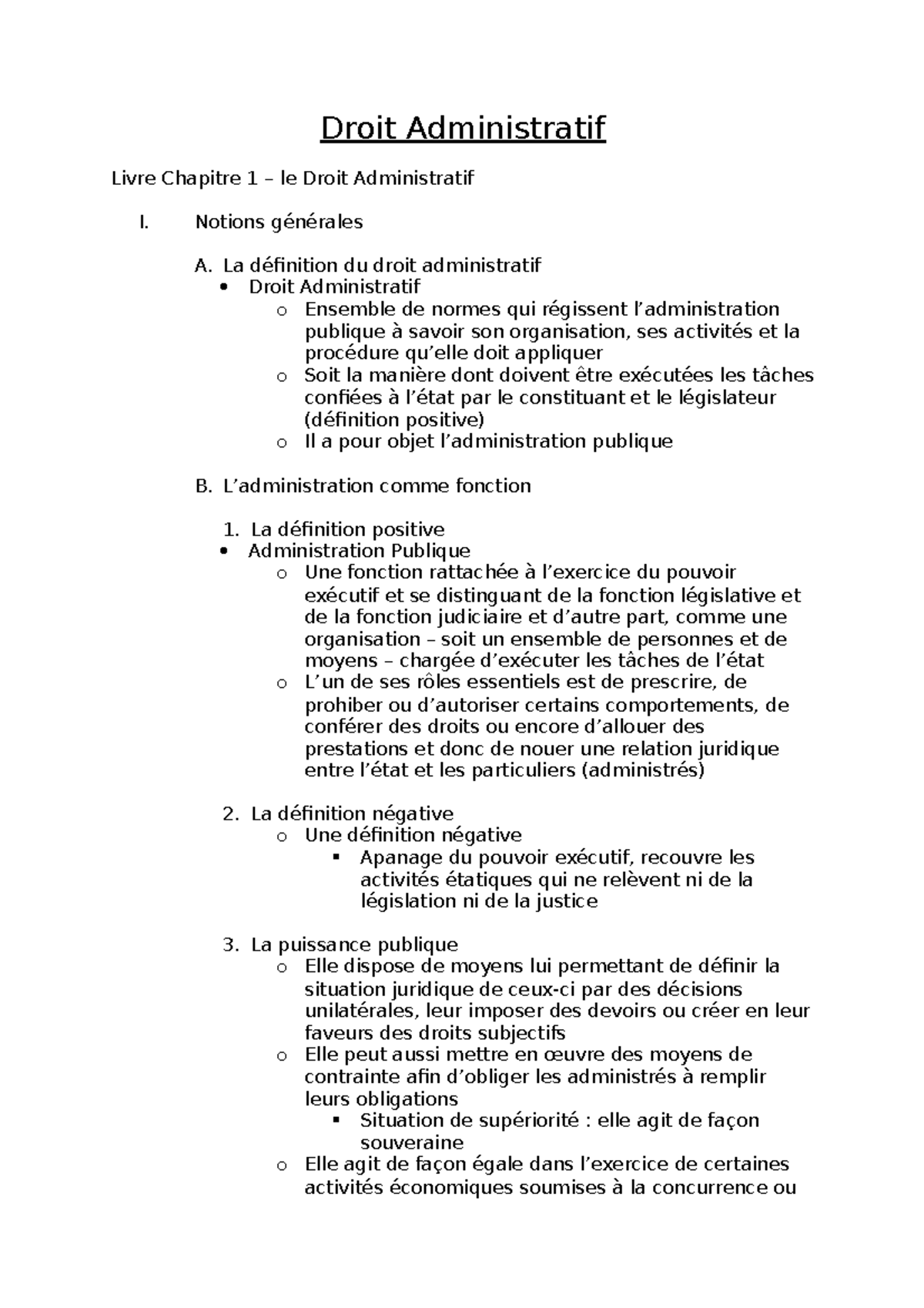 Cours 1 - Droit Administratif Livre Chapitre 1 – le Droit Administratif ...